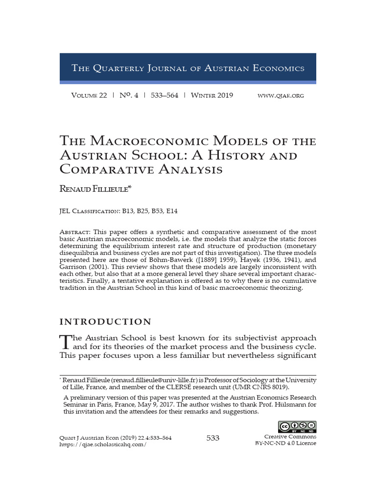 The Macroeconomic Models of The Austrian School A History and ...