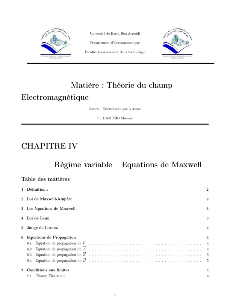 Chapitre4 Théorie Du Champ | PDF