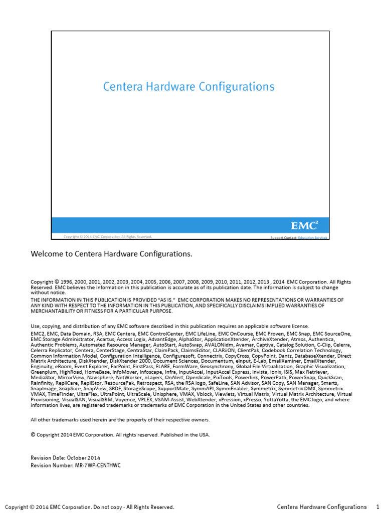Centera Hardware Configurations_student guide | PDF