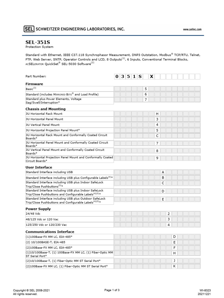 351 Model Option Table | PDF 351 Model Option Table | PDF