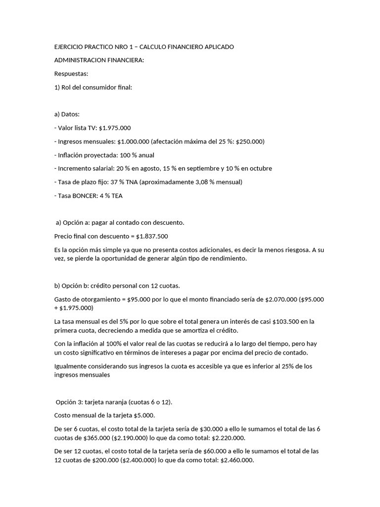 Ejercicio Practico Nro 1 | PDF