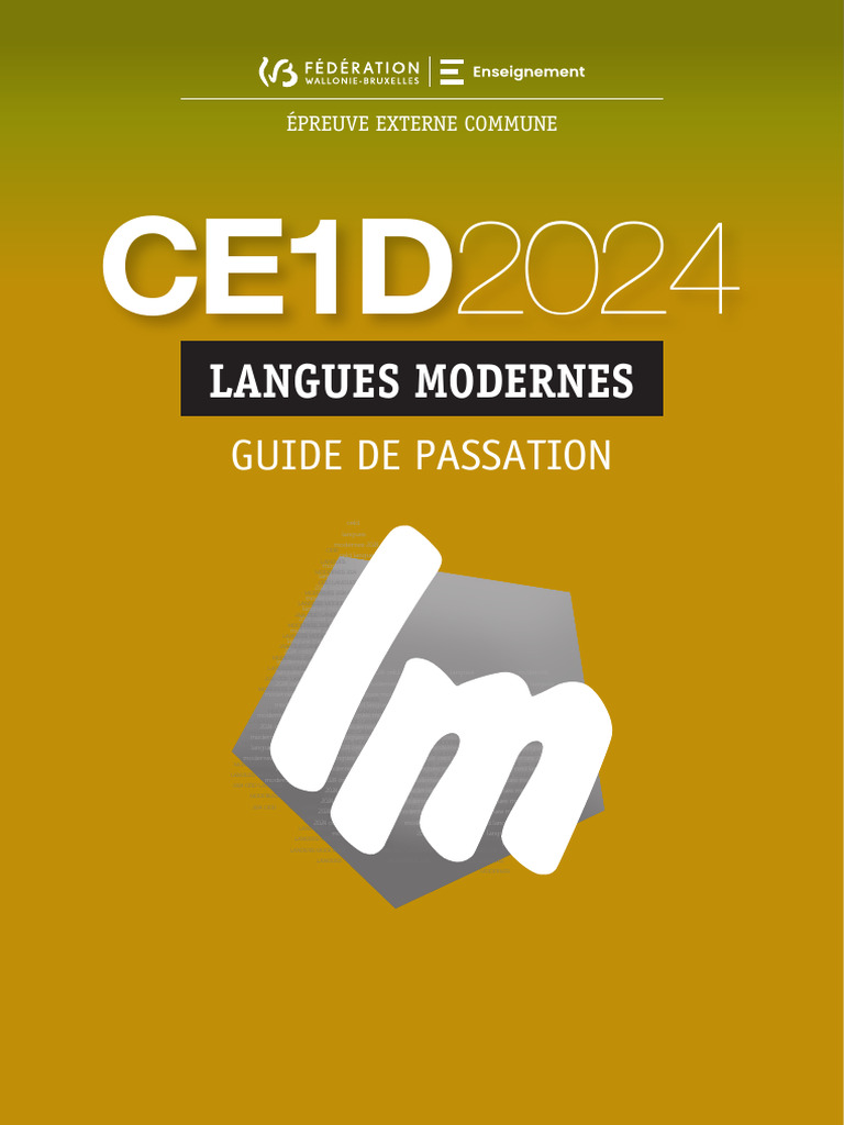 CE1D Langues Modernes - 2024 - Guide de Passation | PDF