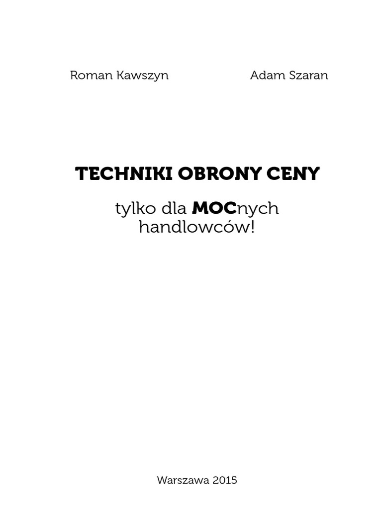 Techniki Obrony Ceny - Ksiązka | PDF