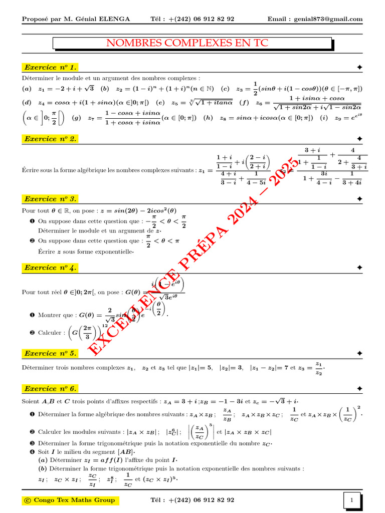 Nombres Complexes-1 | PDF