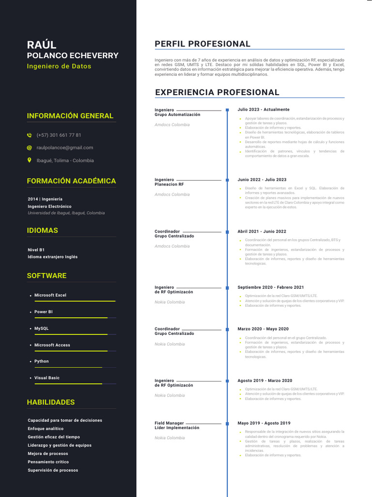 CV Raúl Polanco - Ingeniero | PDF