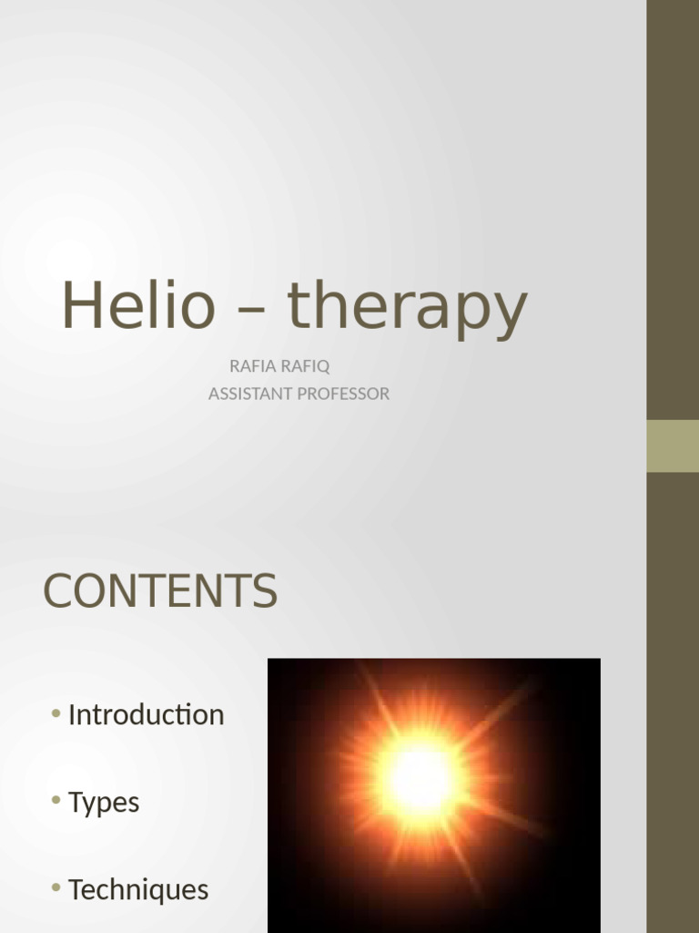 Heliotherapy | PDF