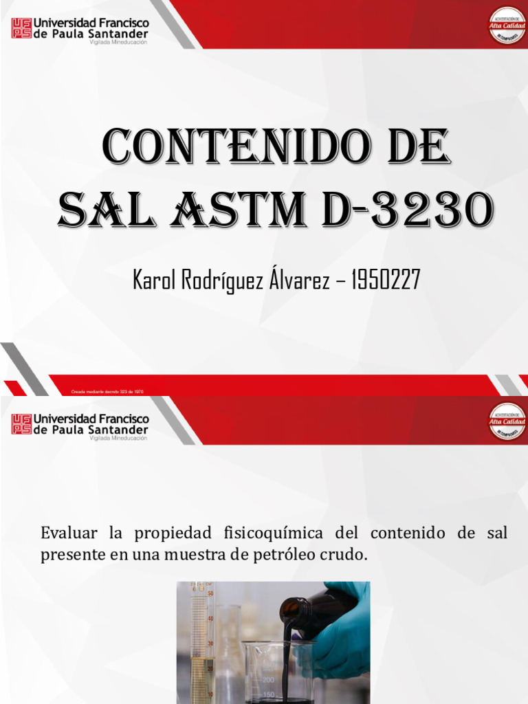 Expo - Contenido de Sal (ASTM 3230) C. de Hidrocarburos | PDF