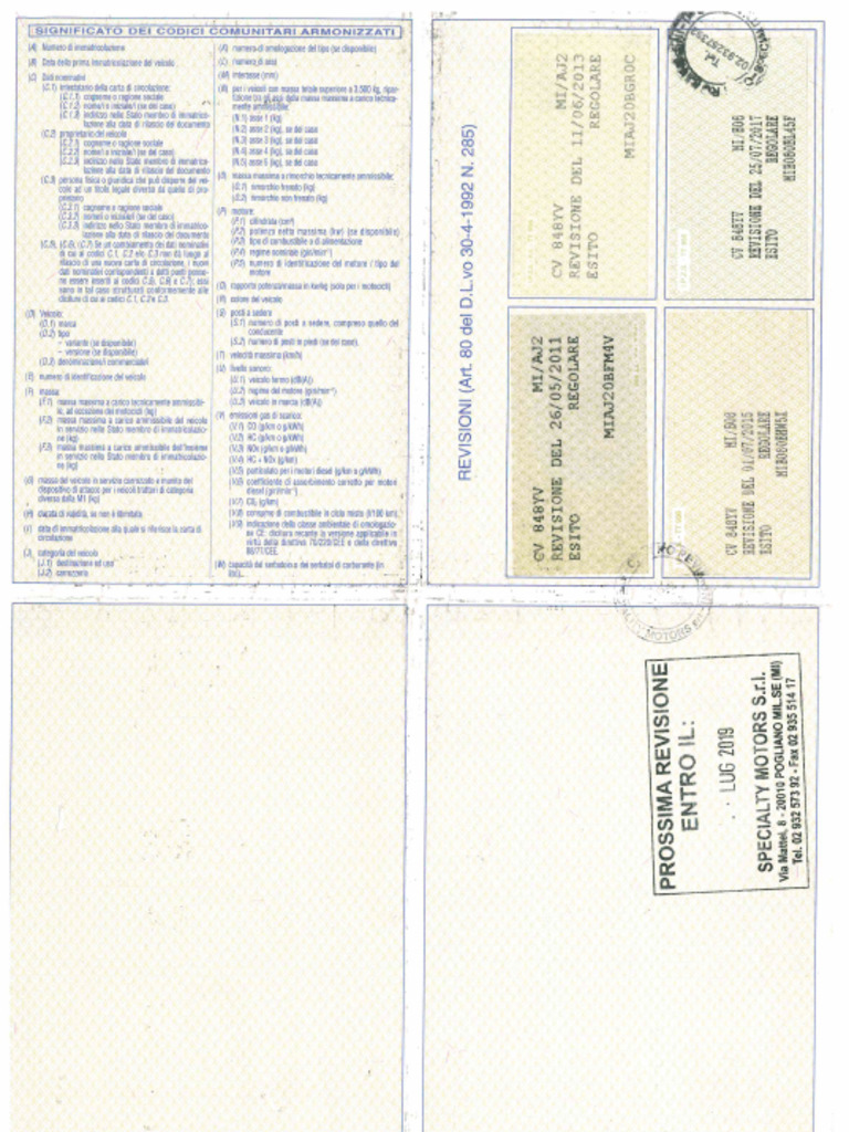 Libretti Di Circolazione Retro | PDF