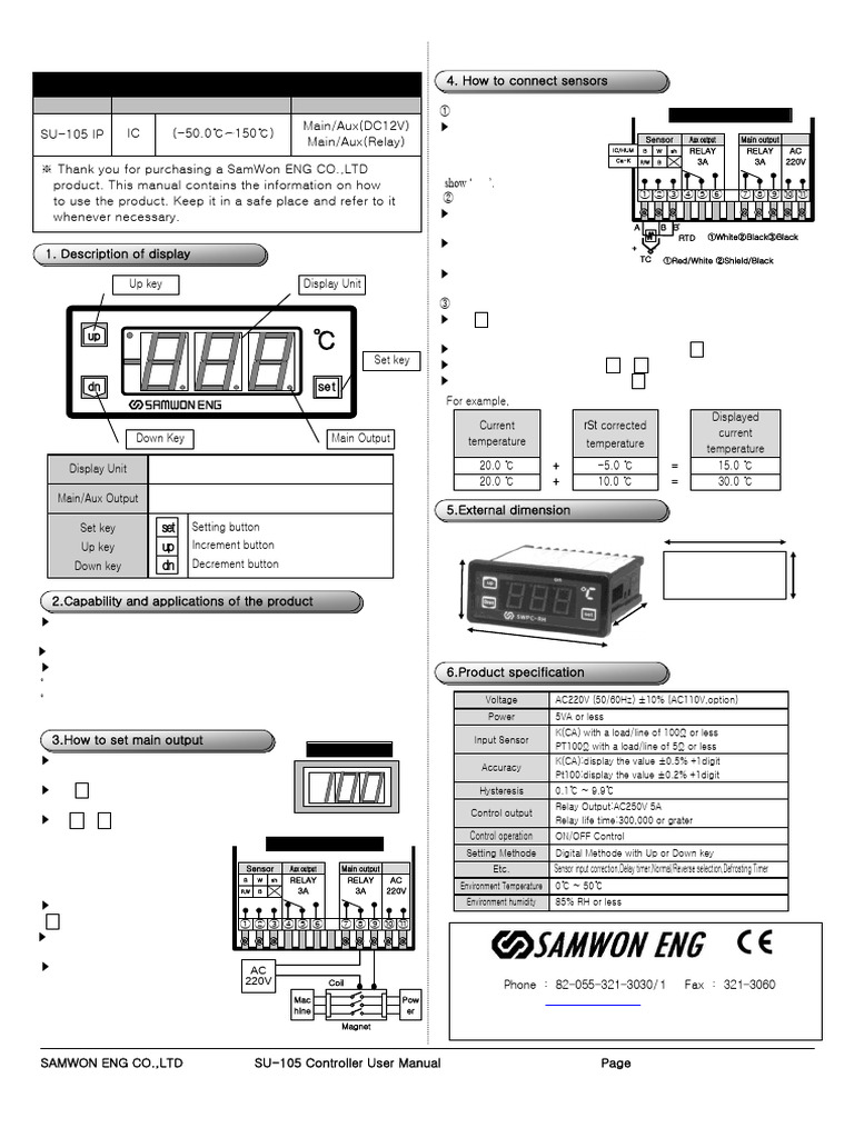 Su105 Ip | PDF | Hysteresis | Relay