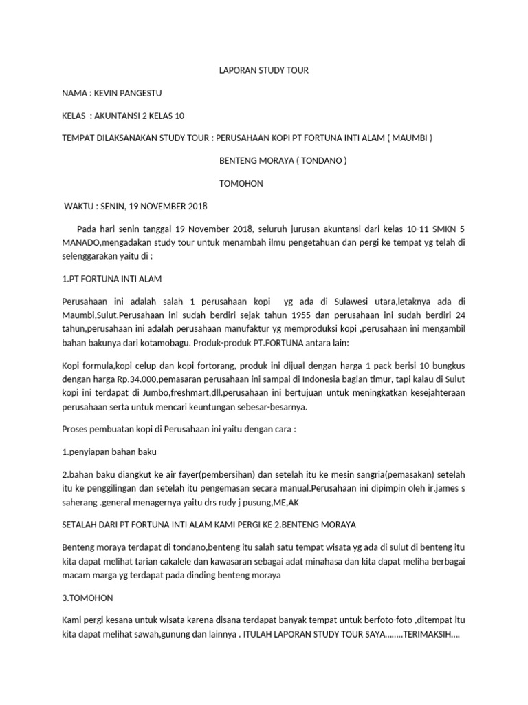 LAPORAN STUDY TOUR | PDF