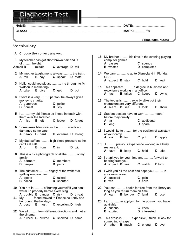 12 OnScreen B1plus Diagnostic Test | PDF