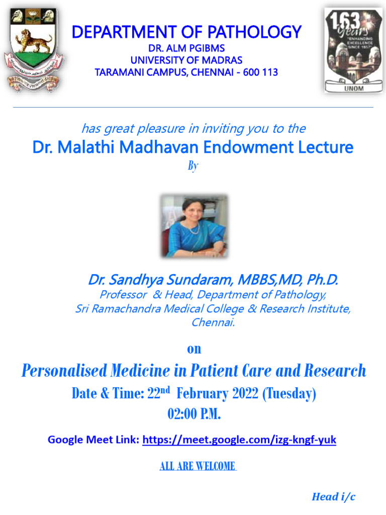 Dr. Malathi Madhavan Endowment | PDF