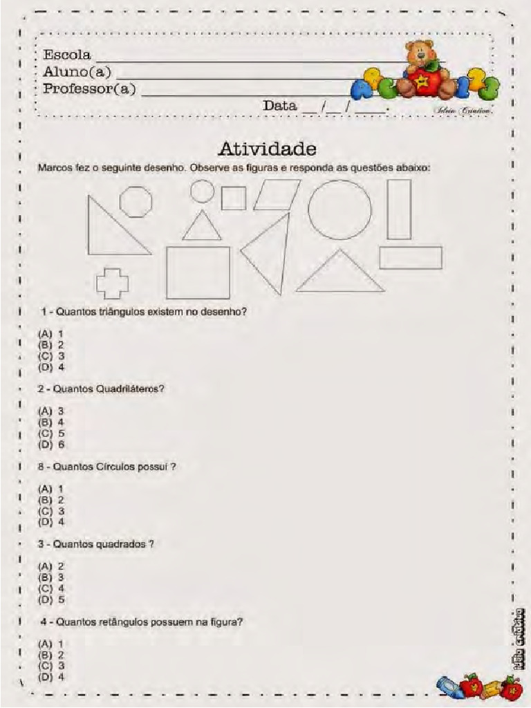 atividade triangulo, circulo, retangulo | PDF
