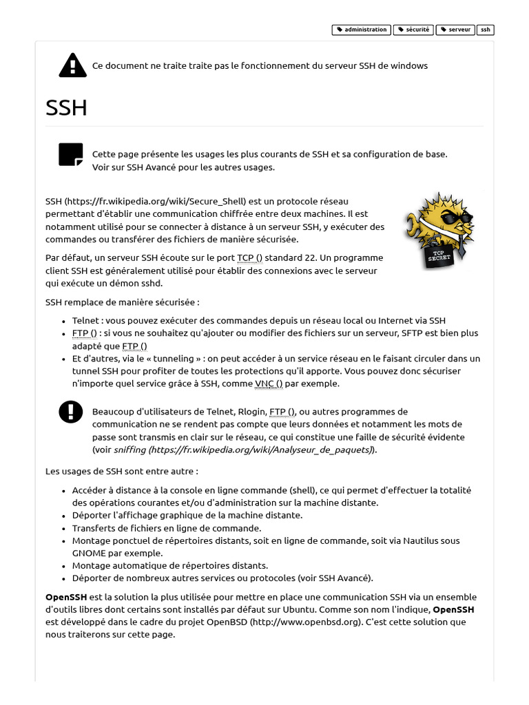 SSH (Wiki Ubuntu-Fr) | PDF
