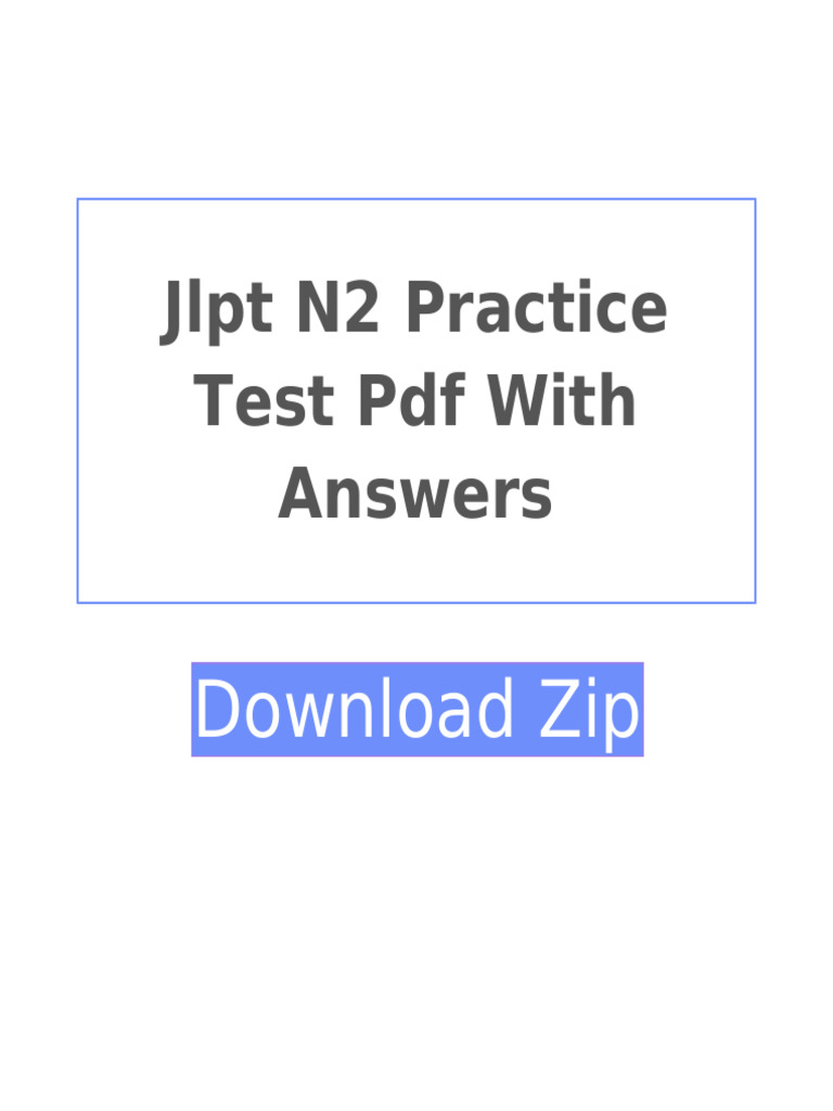 JLPT N2 Practice Test PDF With Answers | PDF