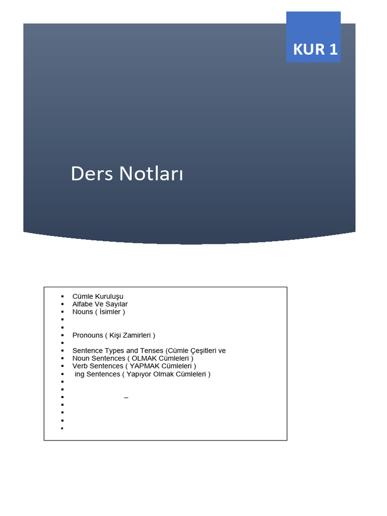 1 +kur+ders+notlari | PDF