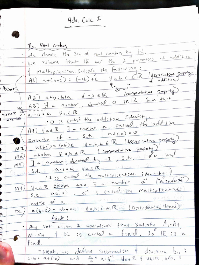 Advanced Calc 1 Notes | PDF