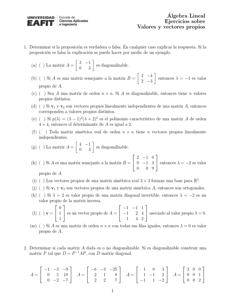 Ejercicios_Álgebra_Valores_y_vectores_propios | PDF
