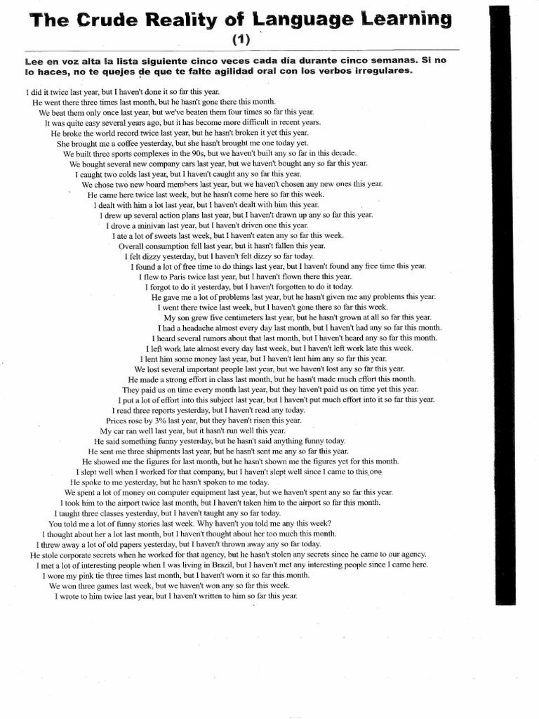 The Crude Reality of Language Learning 1, 2, 3, 4 | PDF