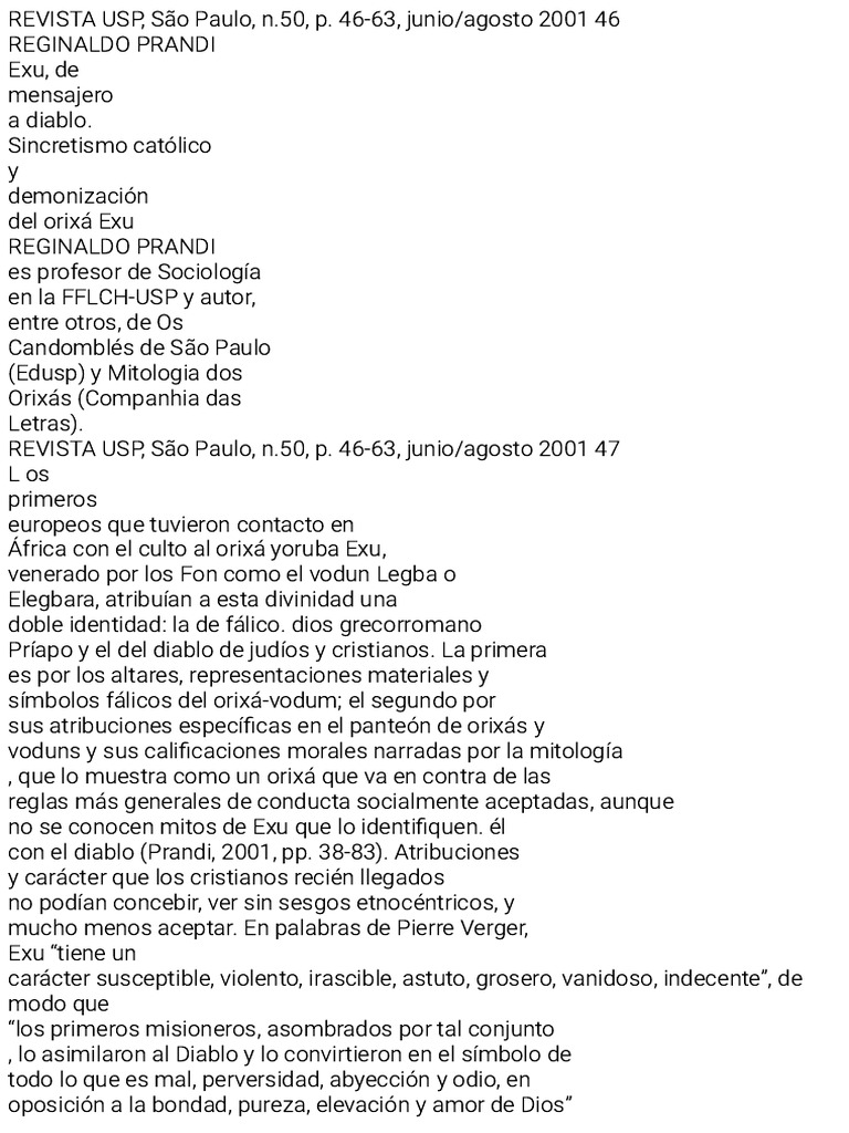 Reginaldo Prandi en Español | PDF