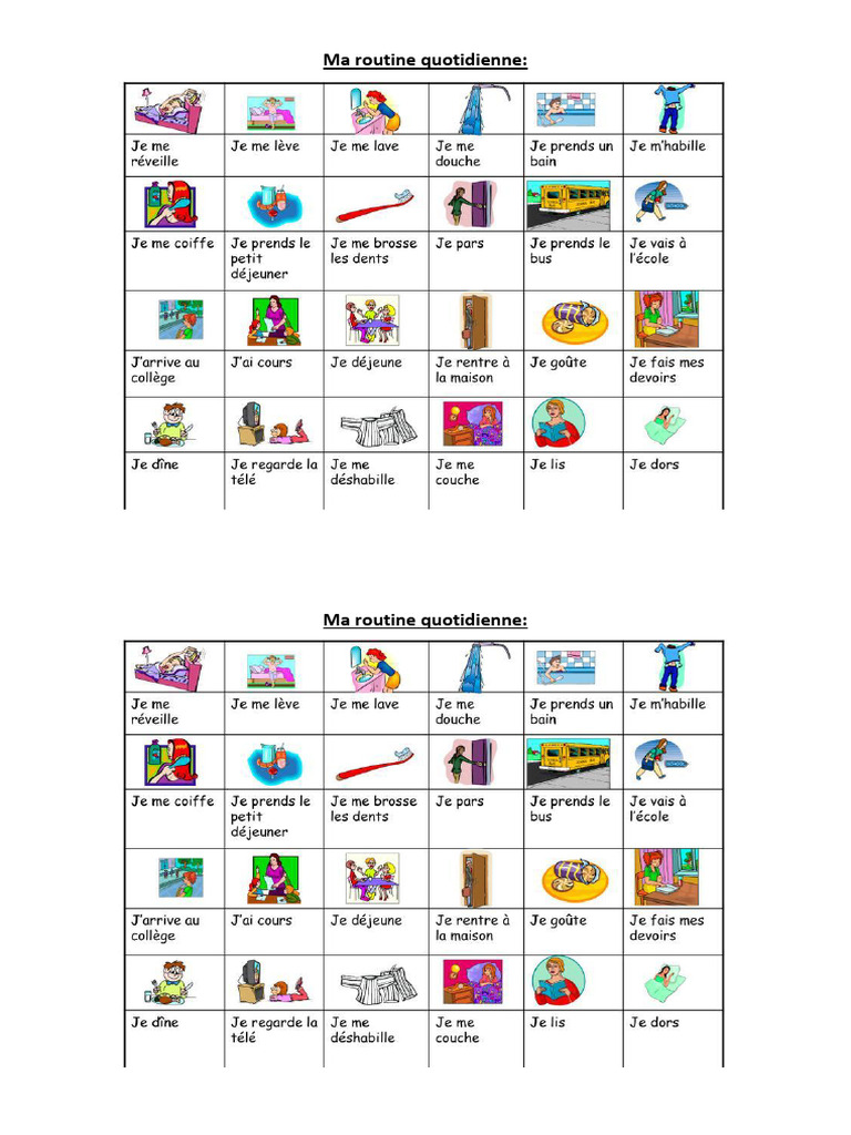 Ma Routine Quotidienne | PDF