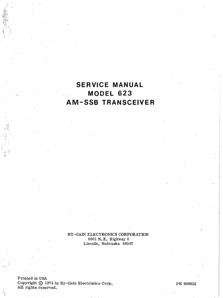 Hy-Gain 623 Service Manual #1 | PDF