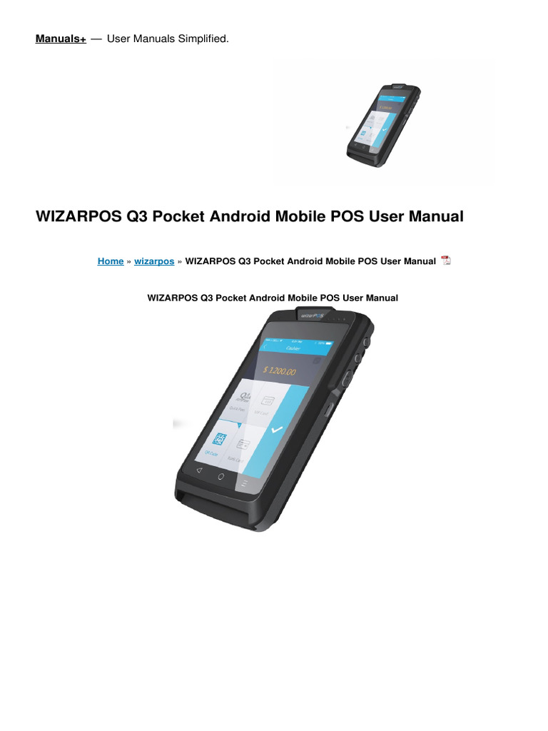 q3 Pocket Android Mobile Pos Manual | PDF