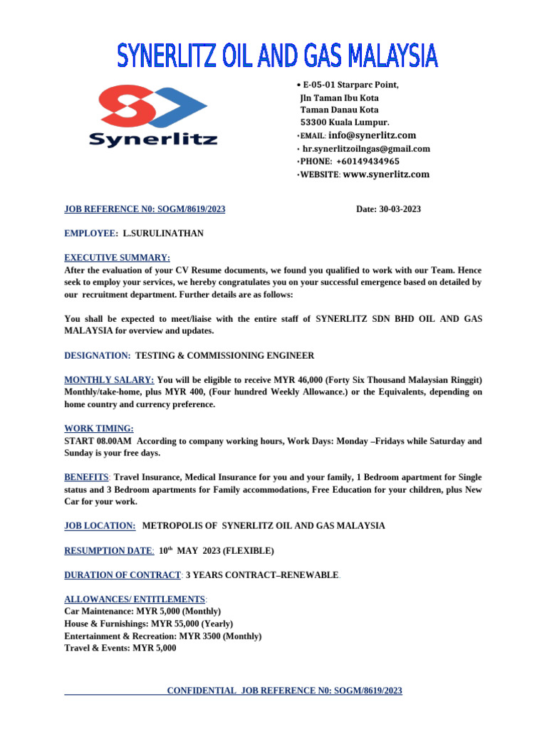 Sogm Offer Letter | PDF