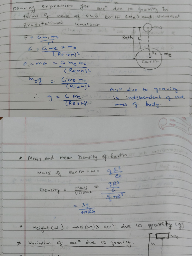 Gravitation Derivations | PDF Gravitation Derivations | PDF