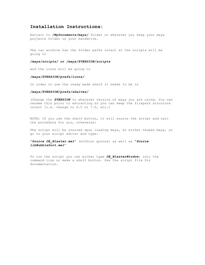 Maya Script Installation Guide | PDF