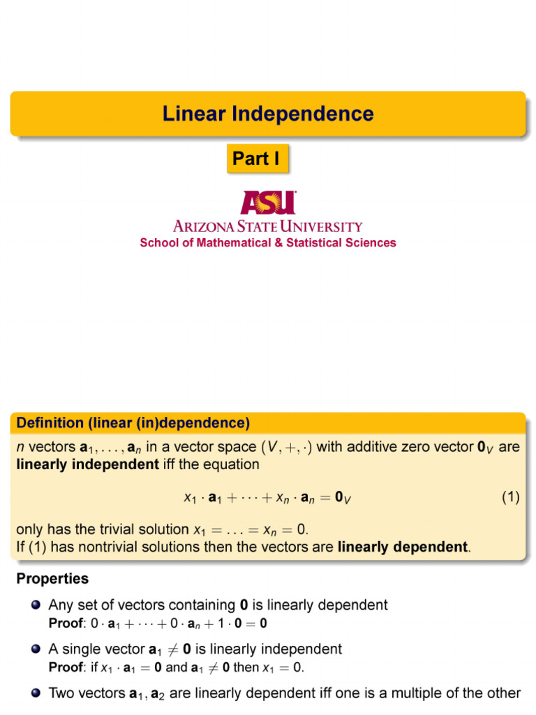 3.3 Linear Independence Part1 | PDF | Teaching Methods & Materials