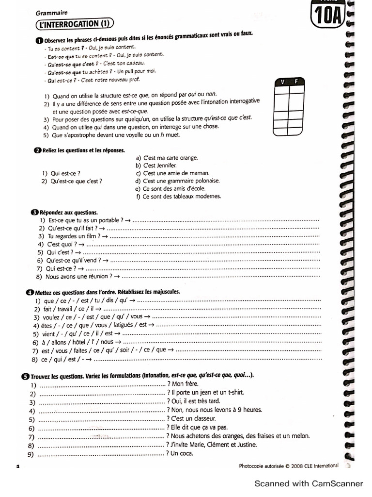 Interrogations - Exercices | PDF