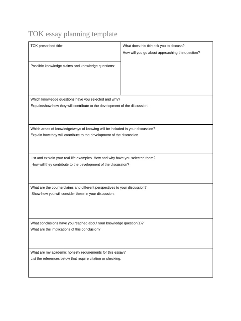 TOK Essay Template | PDF