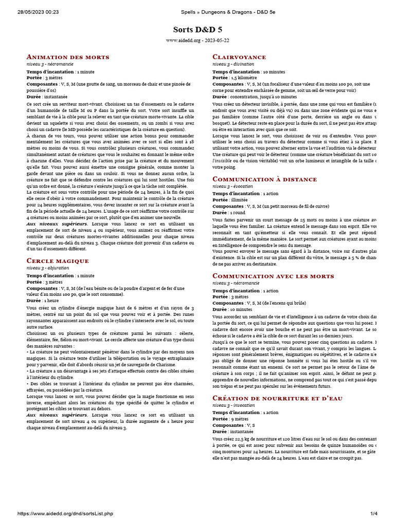 Spells 3 Clerc | PDF