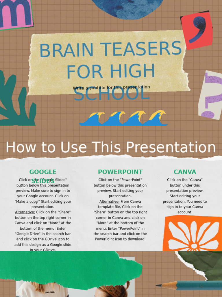 Scrapbook Collage Brain Teasers For High School | PDF | Software