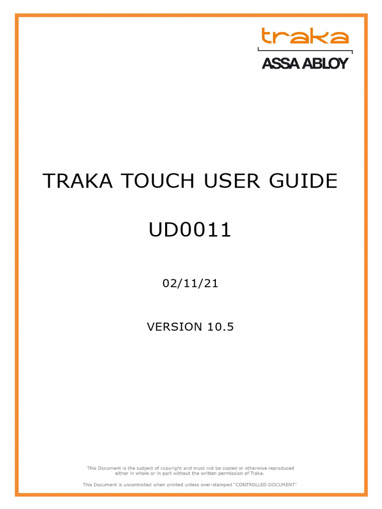 UD0011 - Traka Touch User Guide - V10 - 5 | PDF