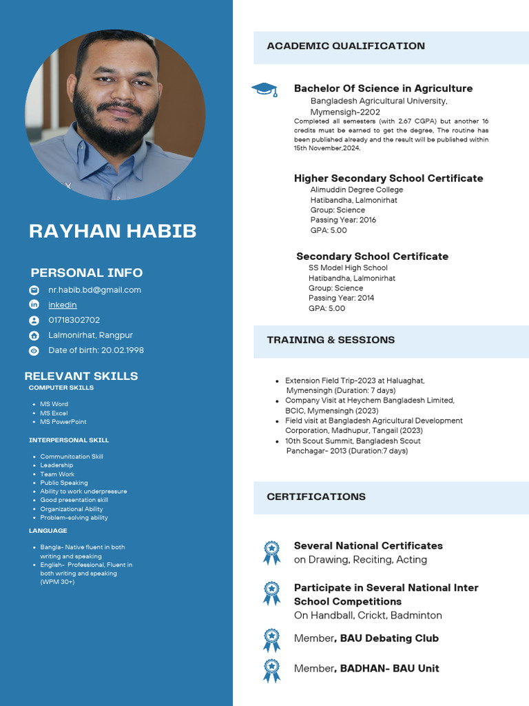 Blue Light Blue Color Blocks Flight Attendant CV (6) (1) | PDF