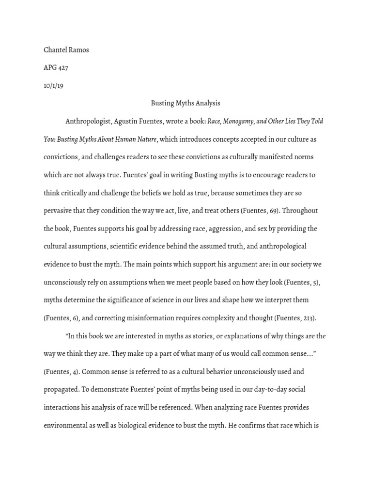 APG 427 - Busting Myths Analysis | PDF