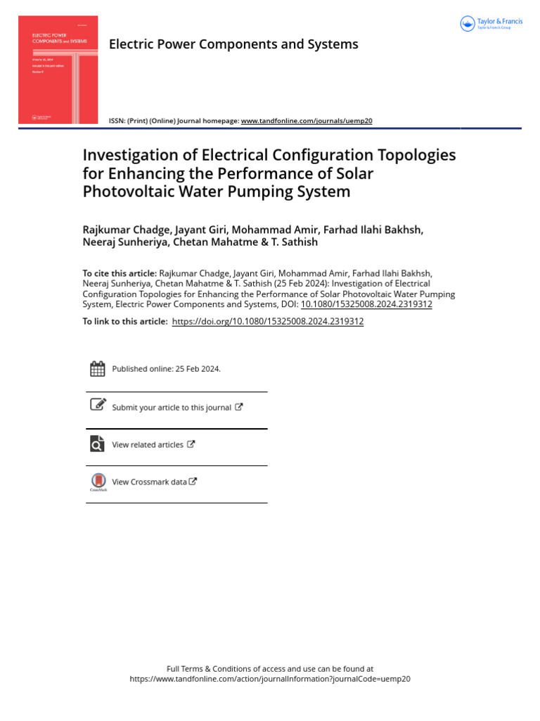 Investigation of Electrical Configuration Topologies for Enhancing the ...