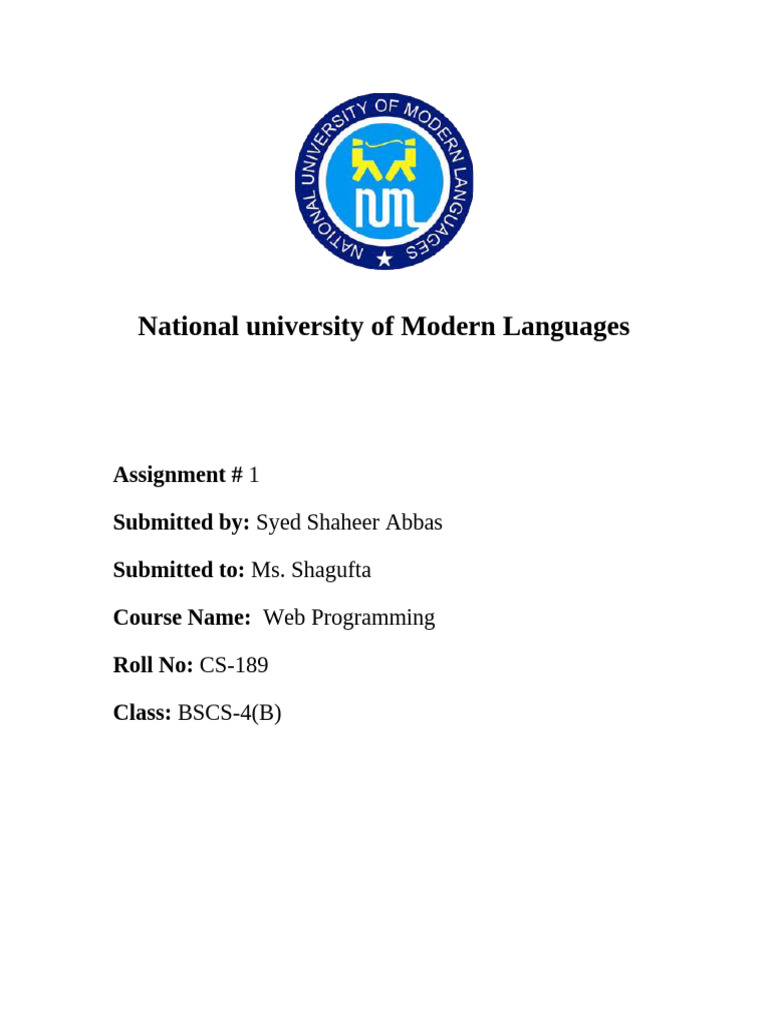 Web Assignment | PDF