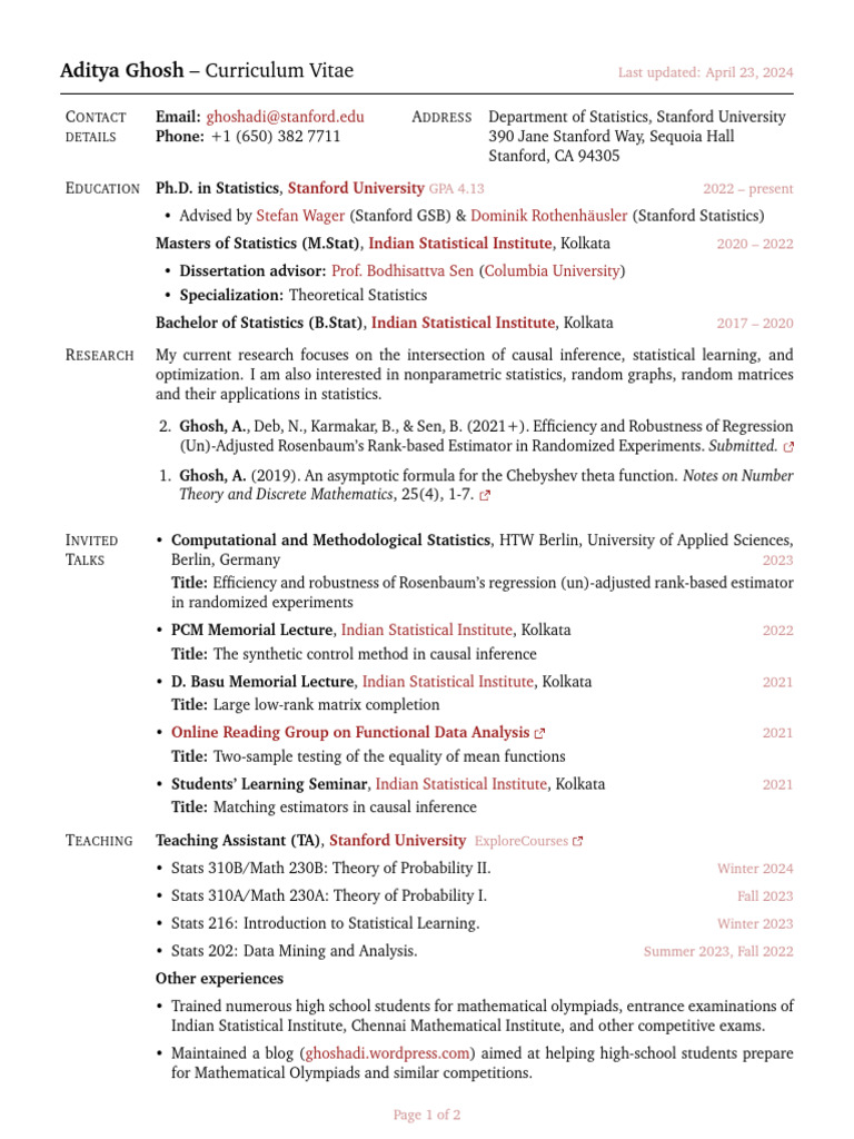 Aditya CV | PDF