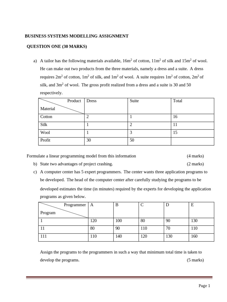 Business Systems Modelling Assignment - SEM1 - 24 | PDF