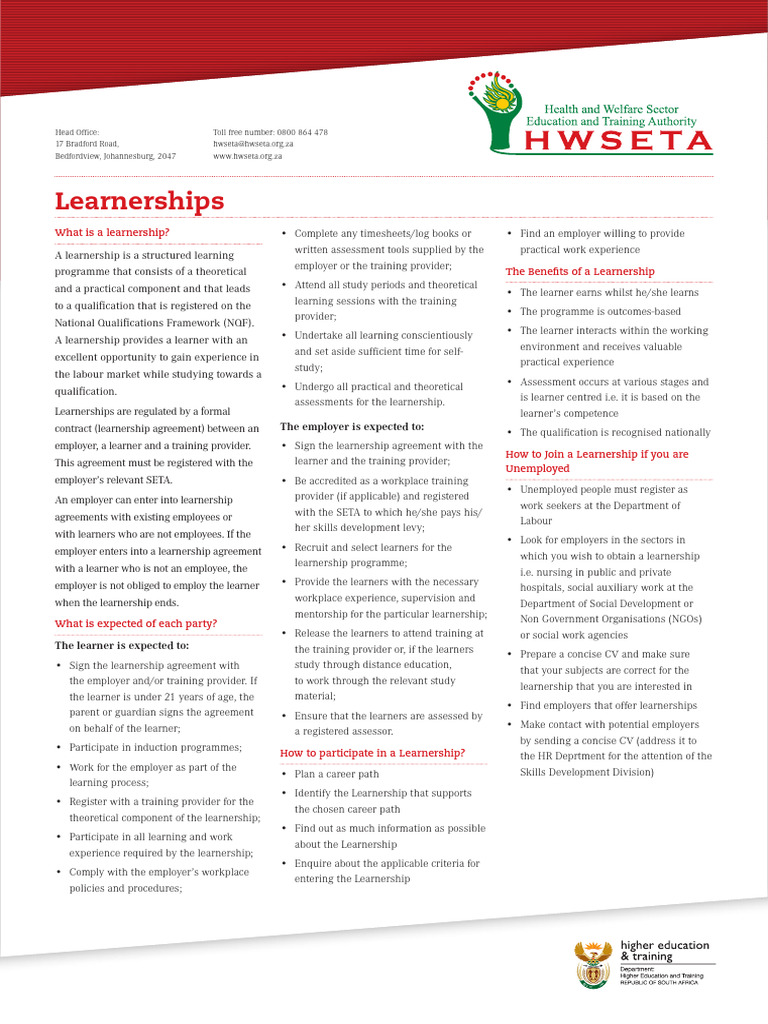 HWSETA Learnerships | PDF