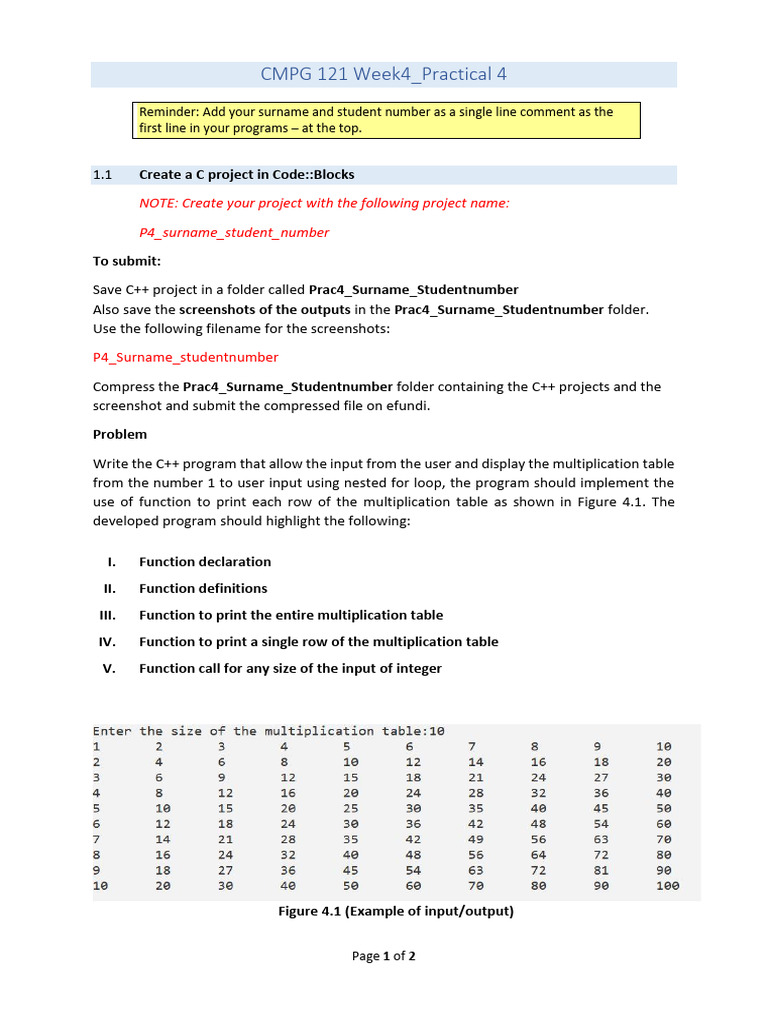 C++ Multiplication Table Project | PDF | Computer File | Computer Program