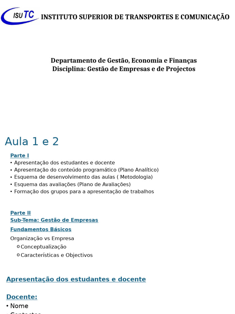 Aula 1 2 | PDF