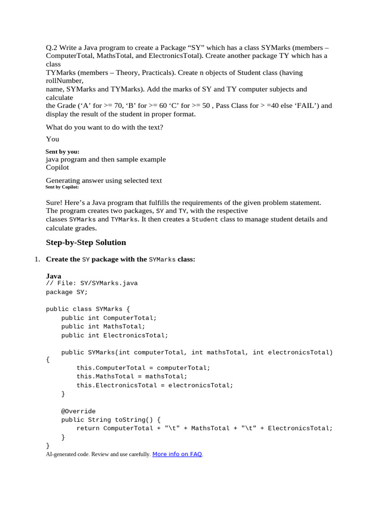 Java SYMarks Packages, Compiling and Code | PDF | Java (Programming Language) | Computer Programming