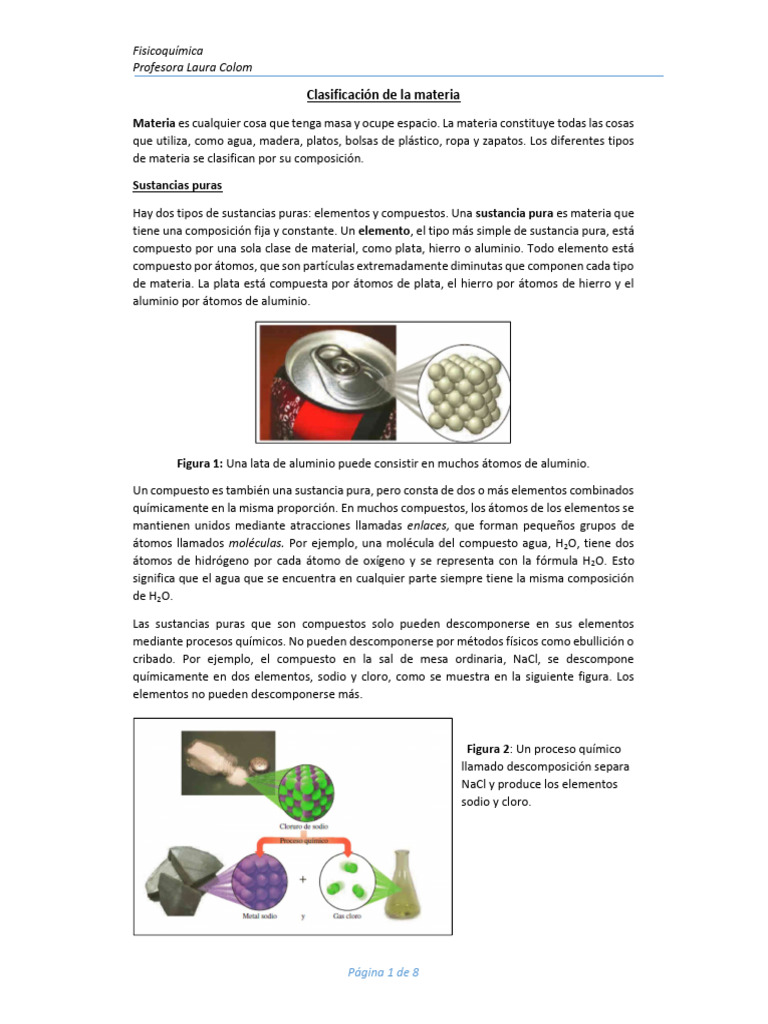 Clasificación de La Materia | PDF | Mezcla | Cocina, comidas y vino