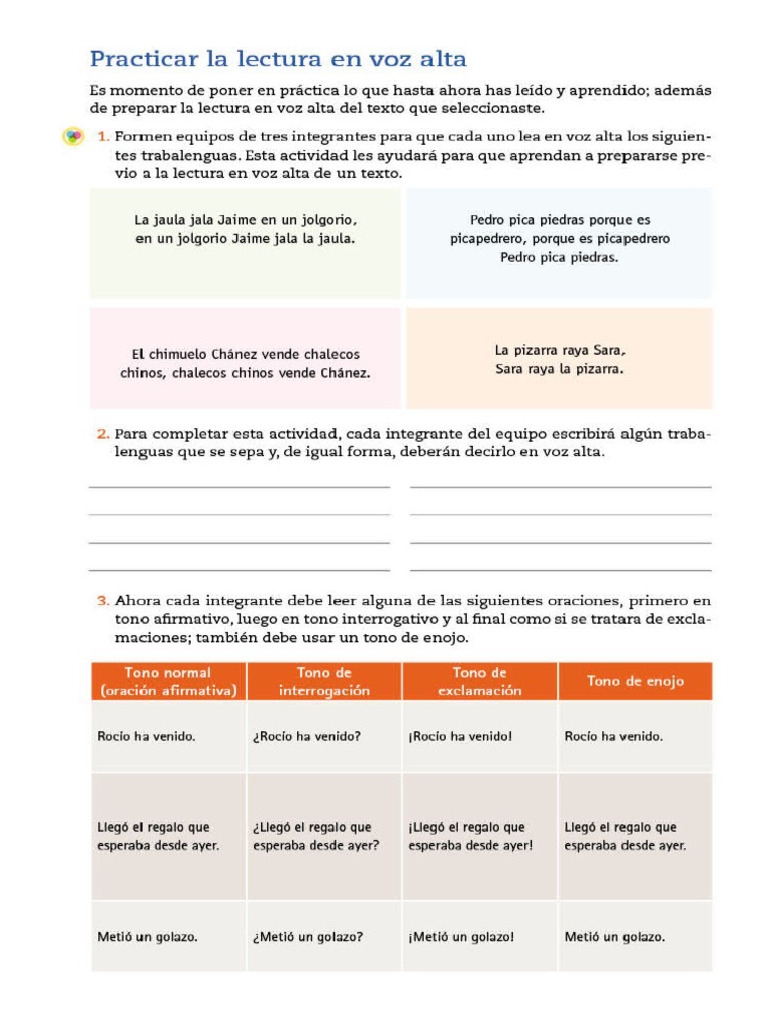 Practicar Lectura en Voz Alta | PDF