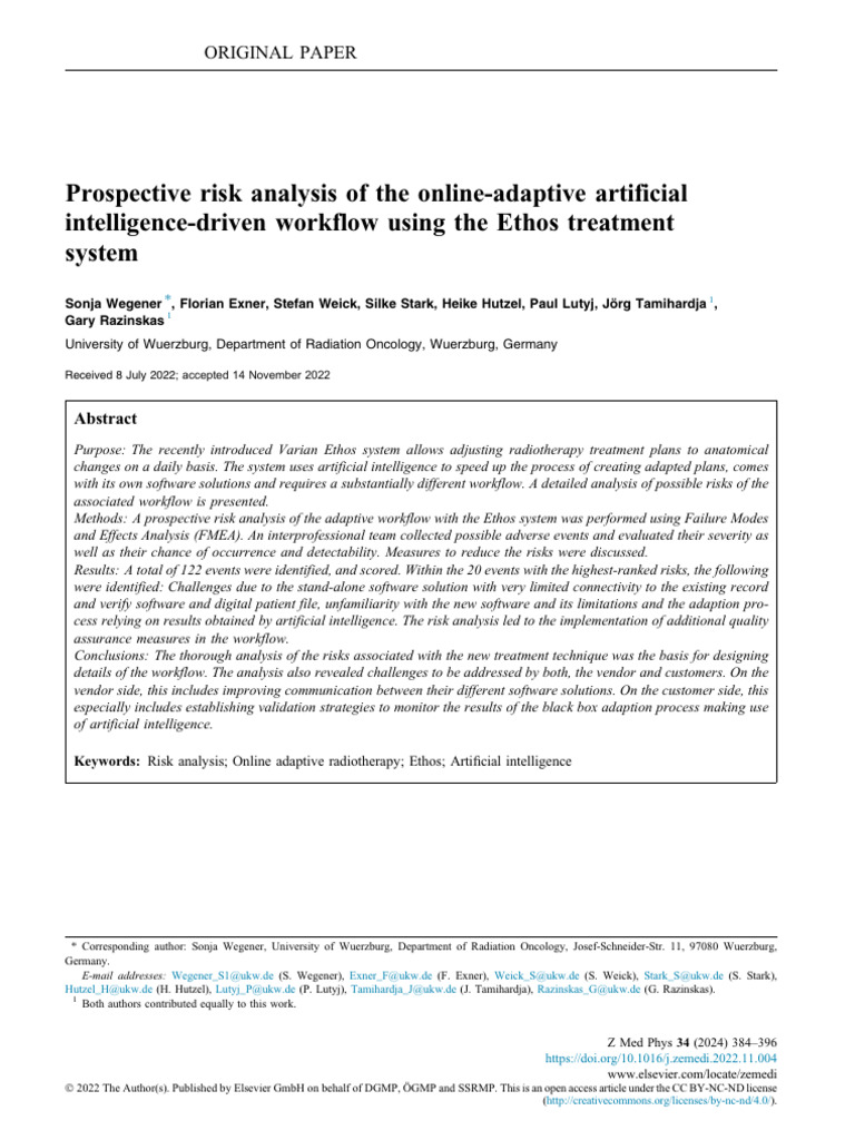 Prospective Risk Analysis of The Online-Adaptive Artificial ...