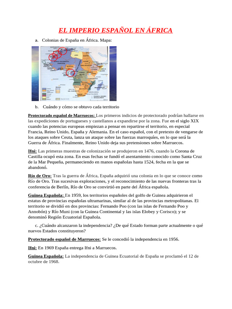 Imperio Español en África | PDF